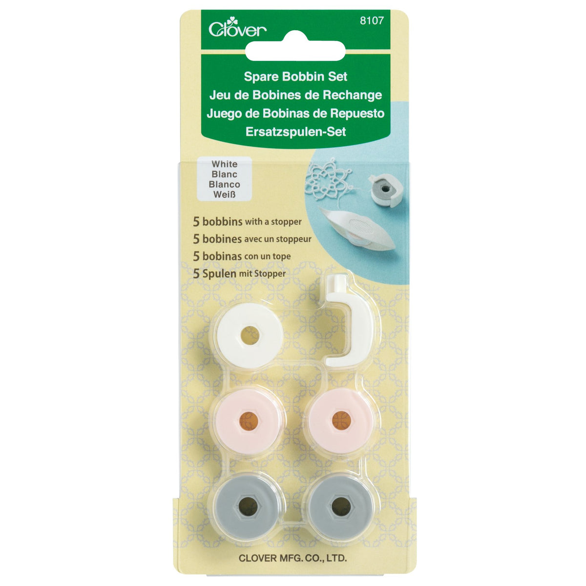Spare Bobbin Set (White) | Clover – Clover Needlecraft, Inc.