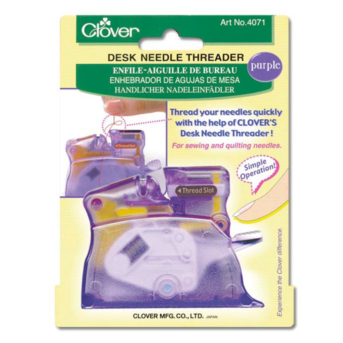 Desk Needle Threader (Purple) – Clover Needlecraft, Inc.